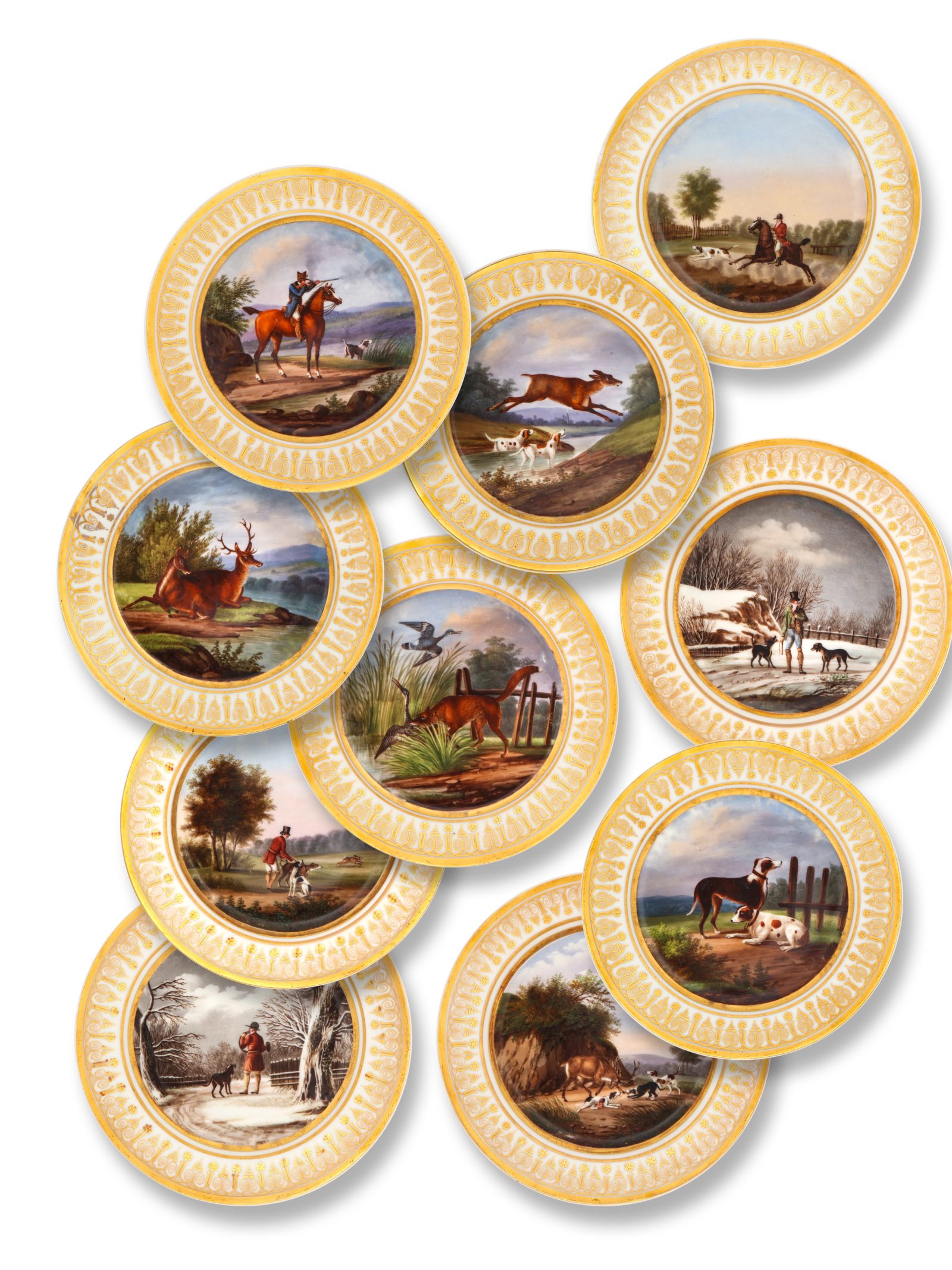 Set of 19 Paris Porcelain Hunt Plates – James Robinson Inc.